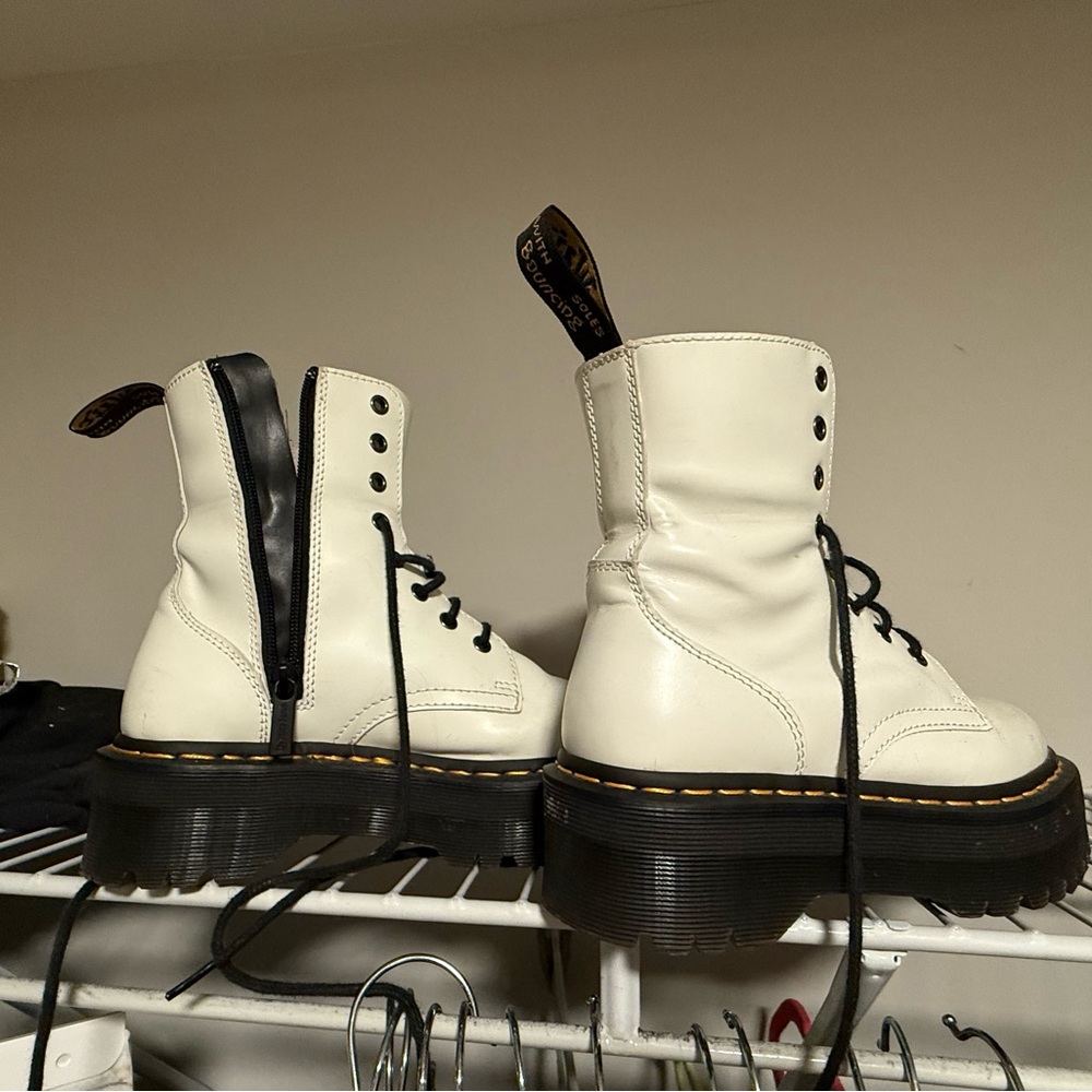 Doc Martens Jadon White Platform Boots - Gem